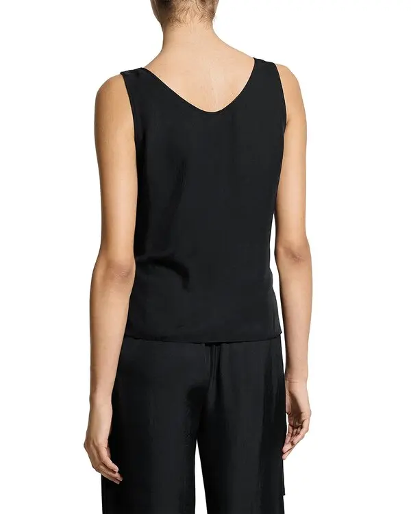Theory Washed Tie Easy Tank Top - Black