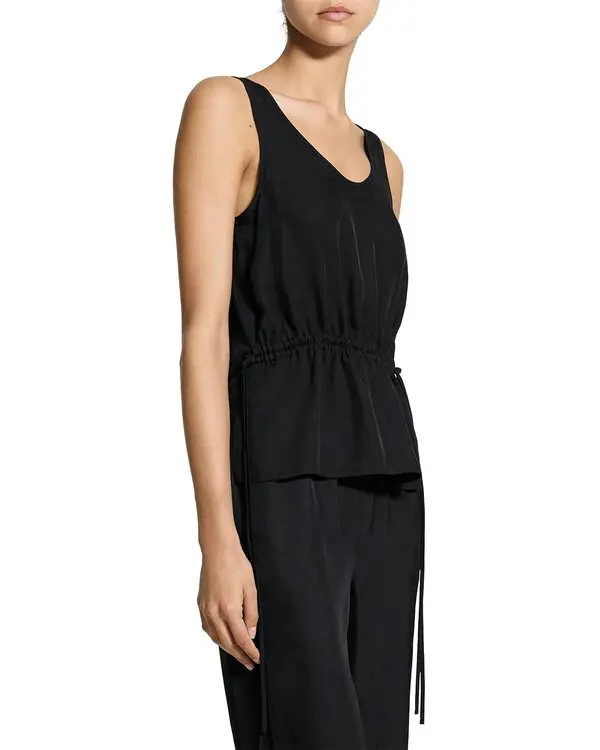 Theory Washed Tie Easy Tank Top - Black