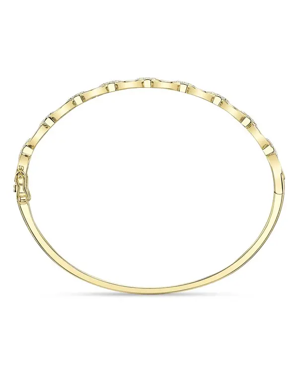 SHY CREATION 14k Yellow Diamond Mariner Link Bangle Bracelet