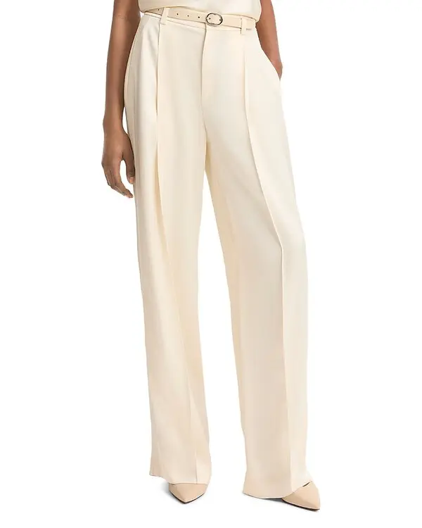 Vince High-waist Satin Pants - Flax
