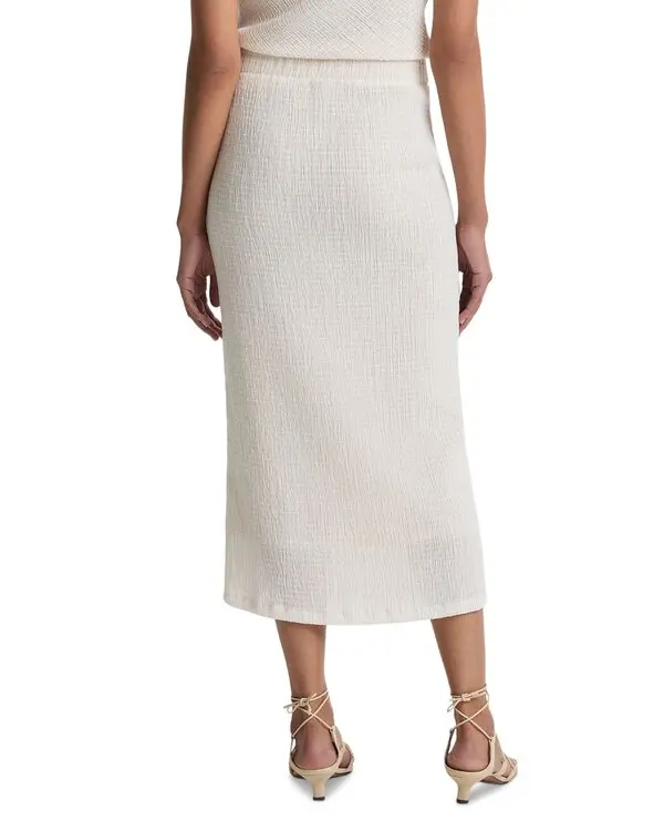 Vince Shadow Grid Midi Skirt - Chalk