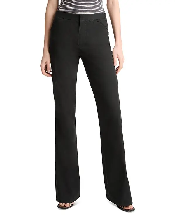 Vince Stretch Cotton Flare Pants - Black
