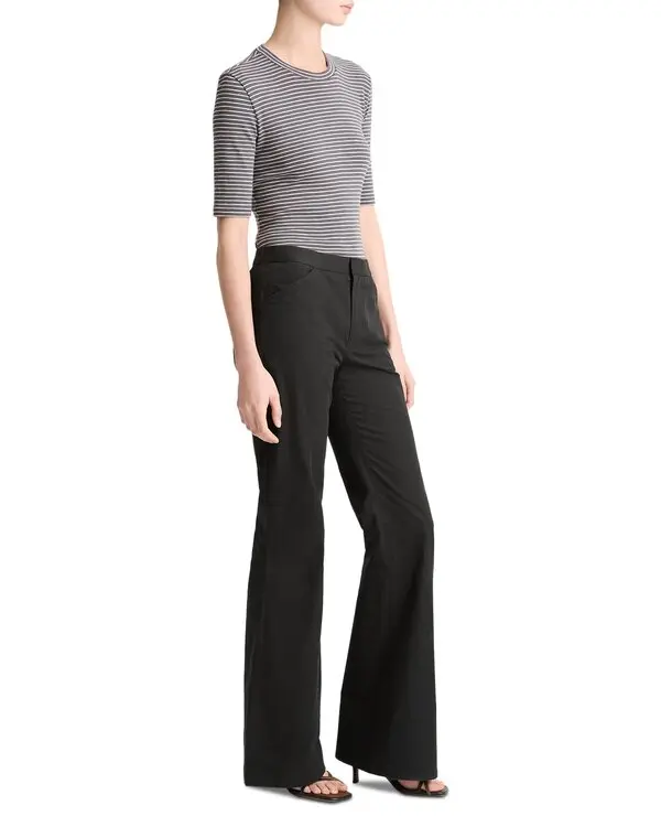 Vince Stretch Cotton Flare Pants - Black