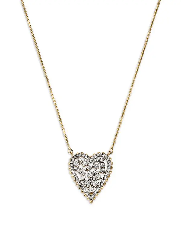Bloomingdale'S Diamond Heart Pendant Necklace, 0.55 Tcw - Gold
