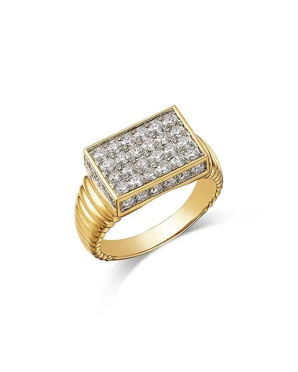 Bloomingdale'S Diamond Square Cluster Ridged Ring - Gold