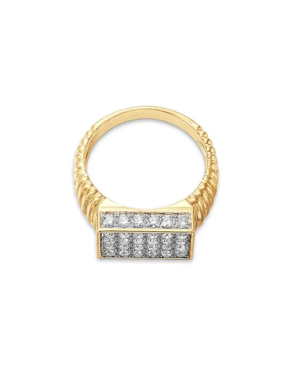 Bloomingdale'S Diamond Square Cluster Ridged Ring