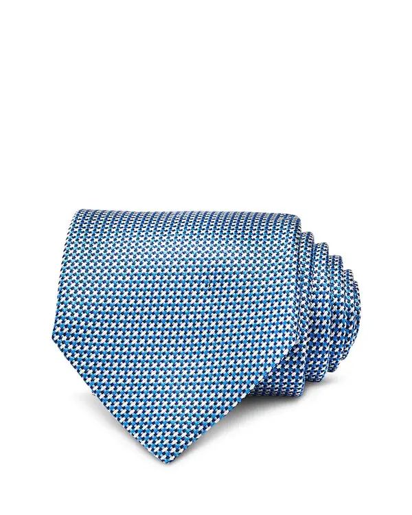 David Donahue Micro Jacquard Silk Tie - Blue
