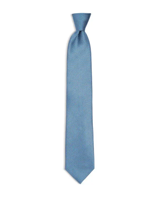 David Donahue Micro Jacquard Silk Tie - Blue