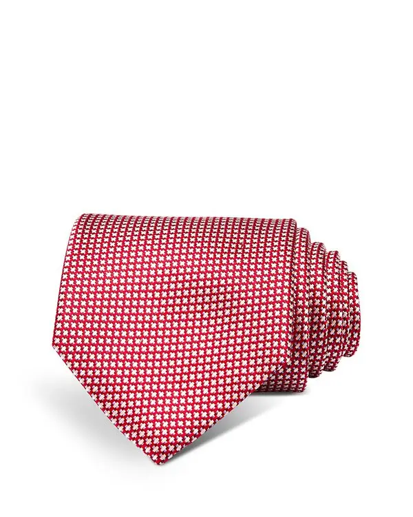 David Donahue Micro Jacquard Silk Tie - Red