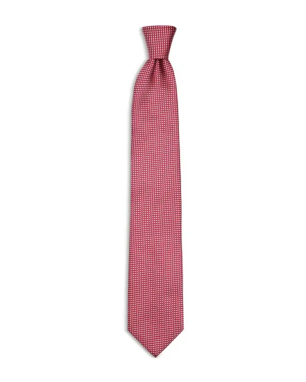 David Donahue Micro Jacquard Silk Tie - Red