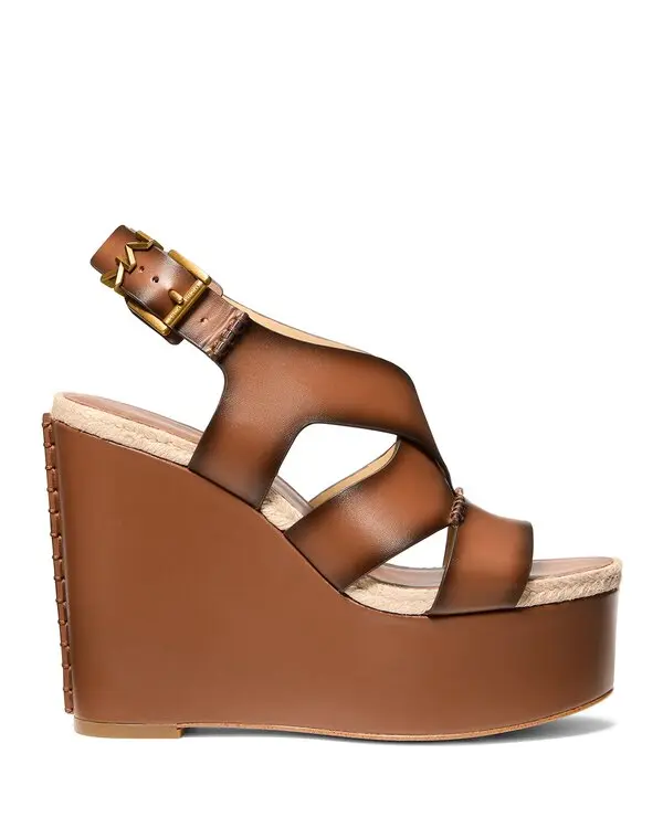 Michael Kors Raven Wedge Sandals - Luggage