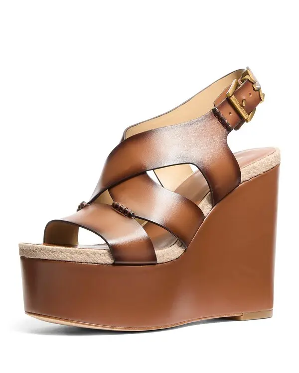 Michael Kors Raven Wedge Sandals - Luggage