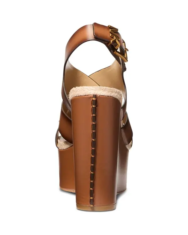 Michael Kors Raven Wedge Sandals - Luggage