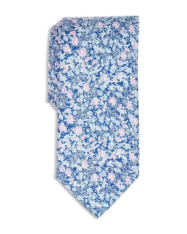 Thomas Pink Classic Floral Neck Tie - Navy