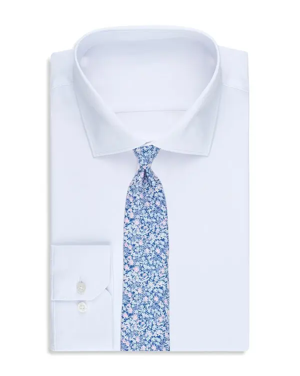 Thomas Pink Classic Floral Neck Tie - Navy