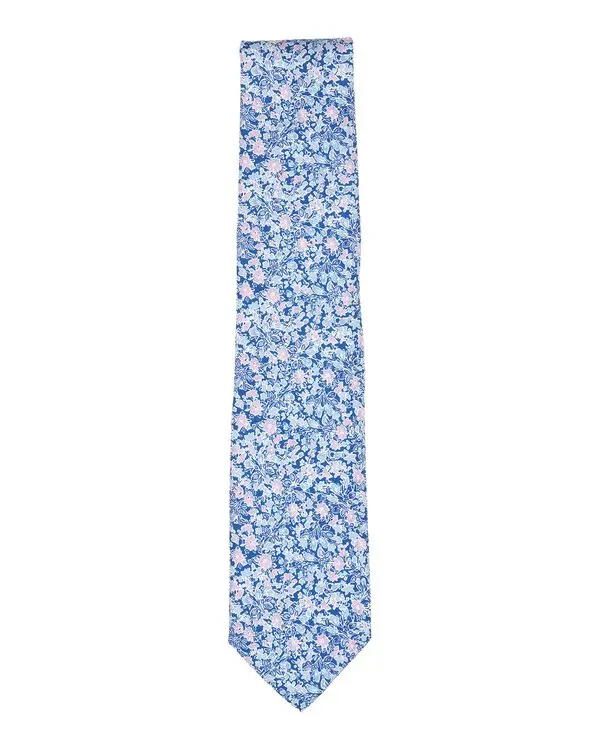 Thomas Pink Classic Floral Neck Tie - Navy