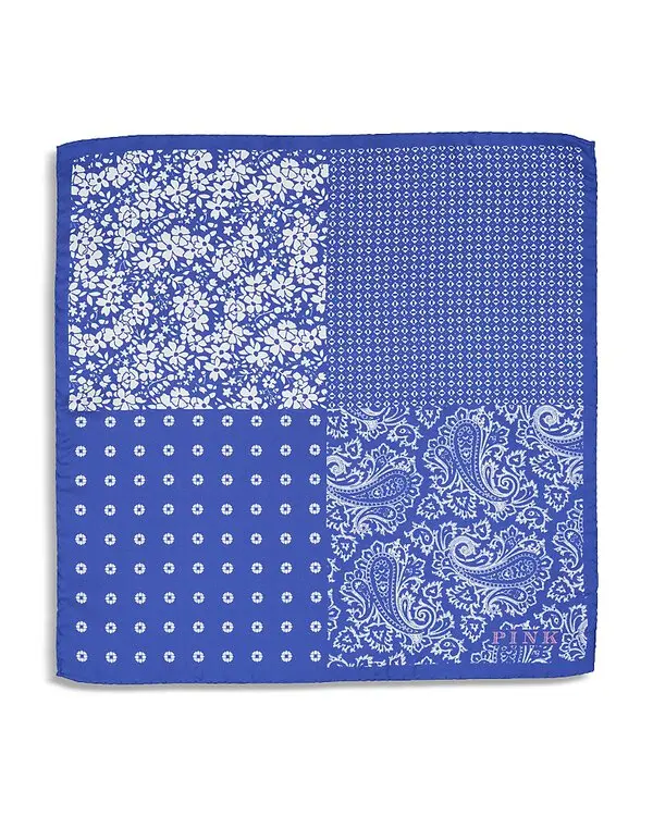 Thomas Pink Pattern Quadrant Pocket Square - Blue
