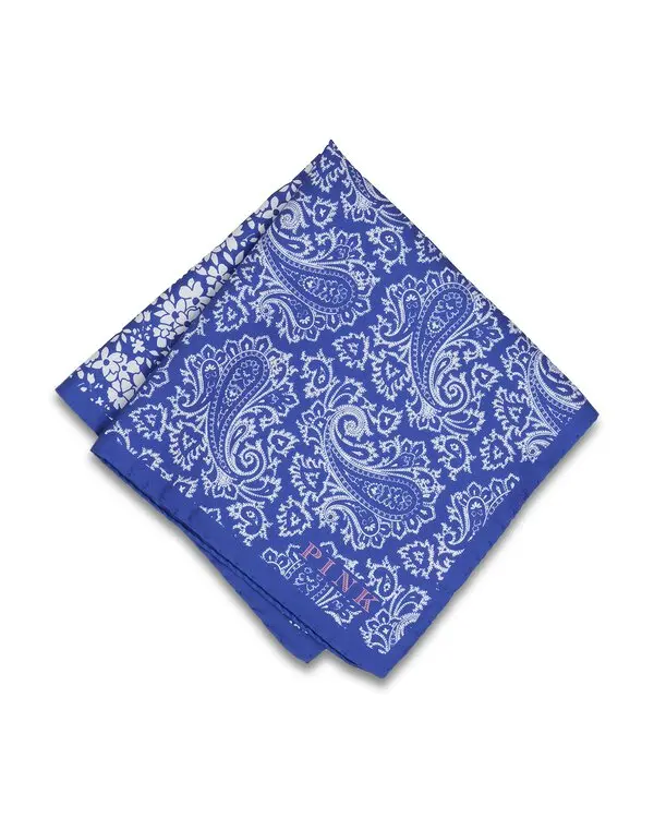Thomas Pink Pattern Quadrant Pocket Square - Blue
