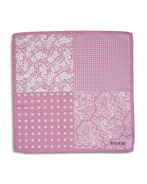 Thomas Pink Pattern Quadrant Pocket Square - Pink