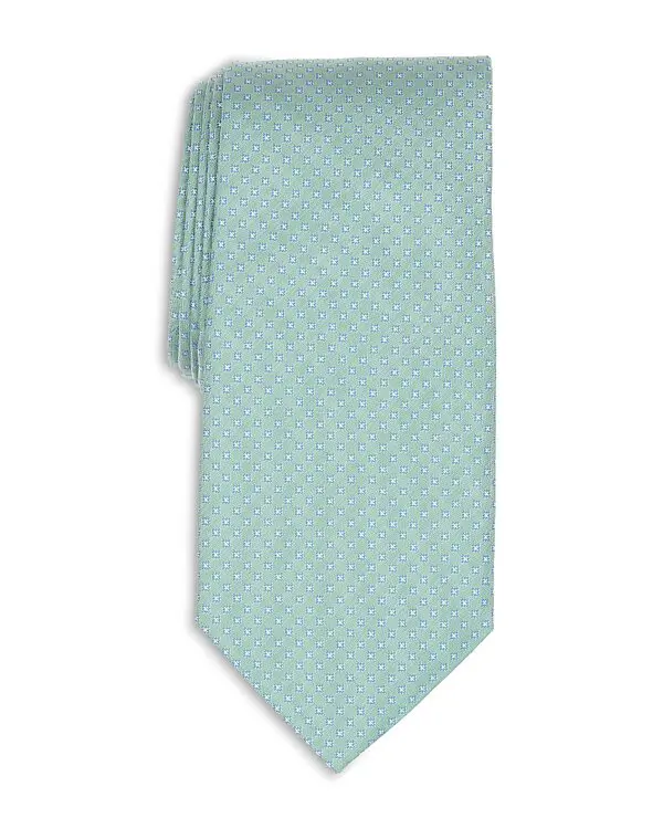 Thomas Pink Classic Mini Geometric Woven Tie - Green