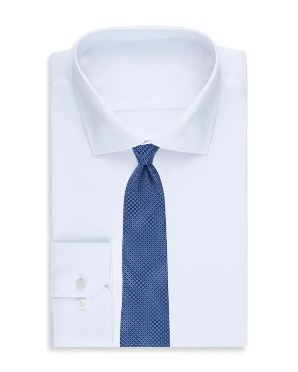Thomas Pink Classic Woven Geometric Neck Tie - Navy