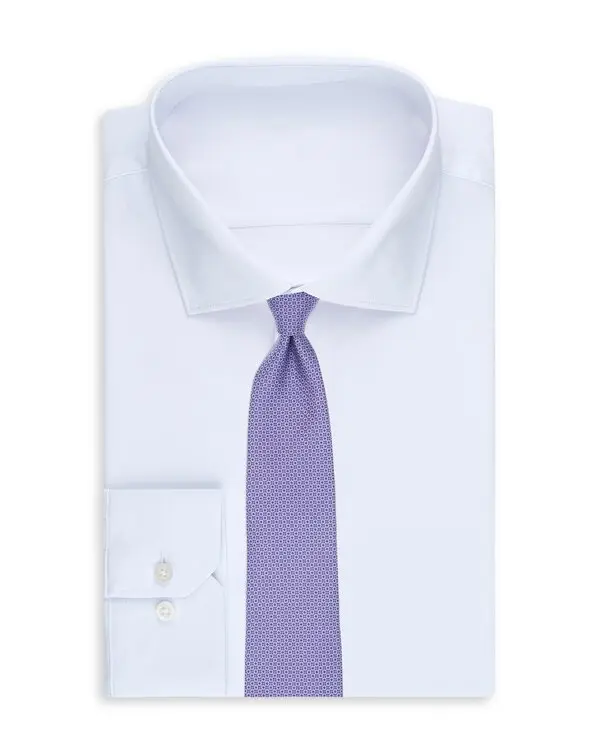 Thomas Pink Classic Woven Geometric Neck Tie - Purple