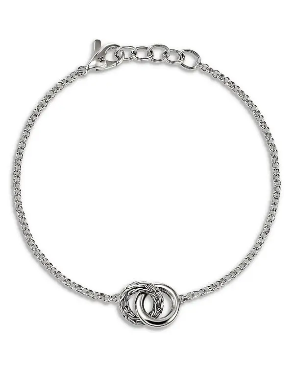 John Hardy Sterling Interlocking Ring Chain Bracelet - Silver