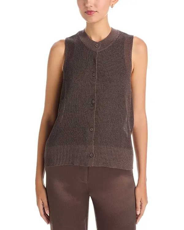 Eileen Fisher Cotton And Silk Knit Vest