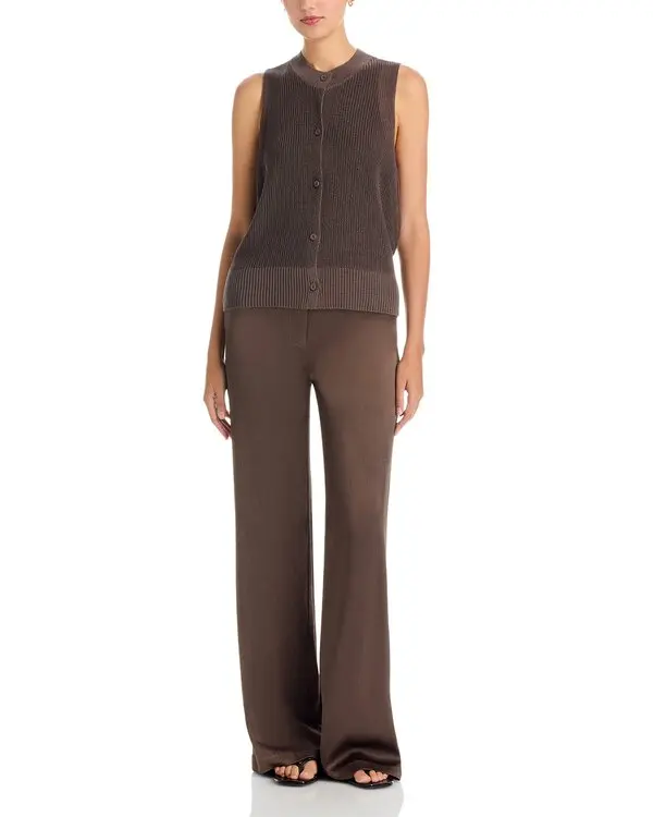 Eileen Fisher Cotton And Silk Knit Vest