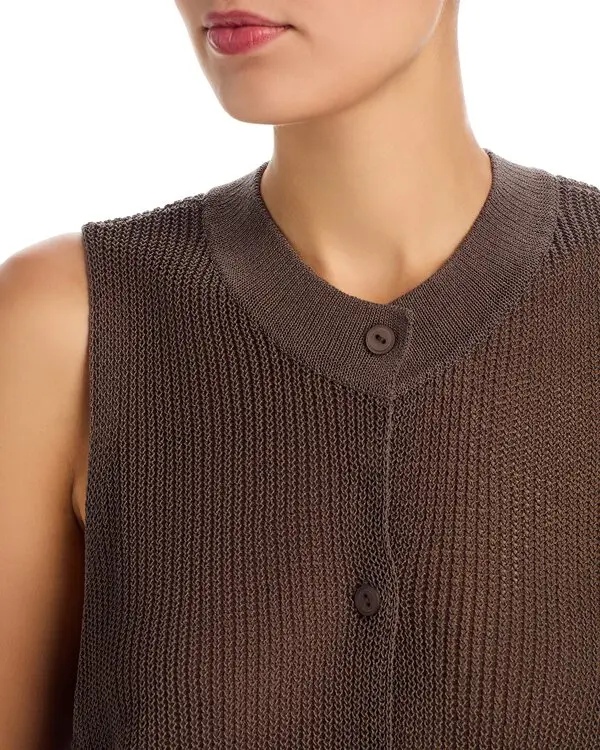 Eileen Fisher Cotton And Silk Knit Vest