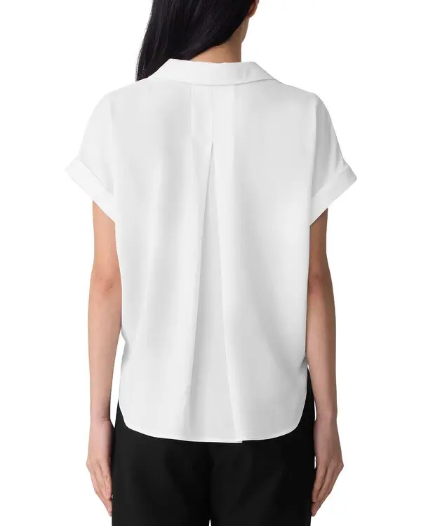 Eileen Fisher Silk Notched Collar Top