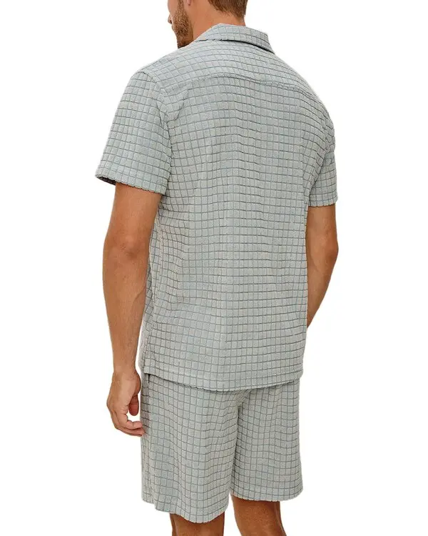 Rails Maverick Terry Short Sleeve Shirt - Silverline Blue Grid