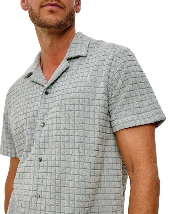 Rails Maverick Terry Short Sleeve Shirt - Silverline Blue Grid