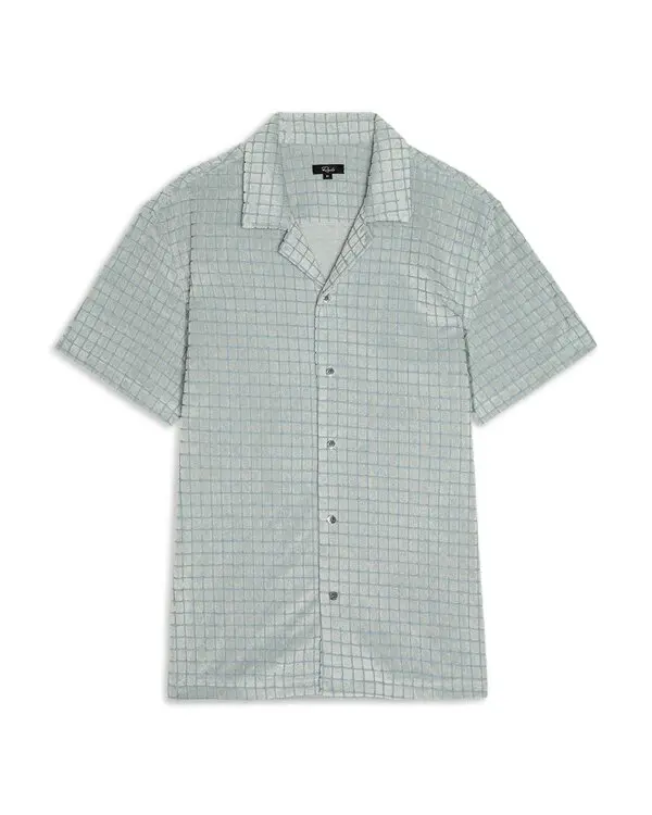 Rails Maverick Terry Short Sleeve Shirt - Silverline Blue Grid