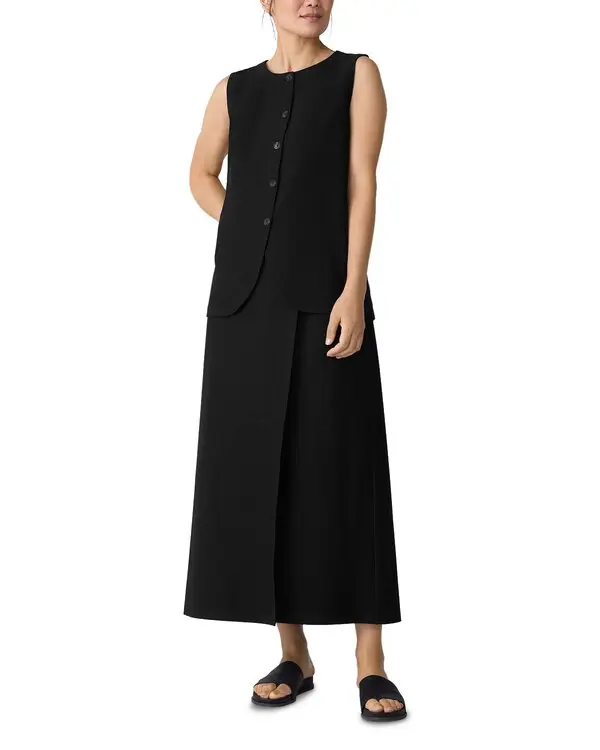 Eileen Fisher Wrap Front Midi Skirt