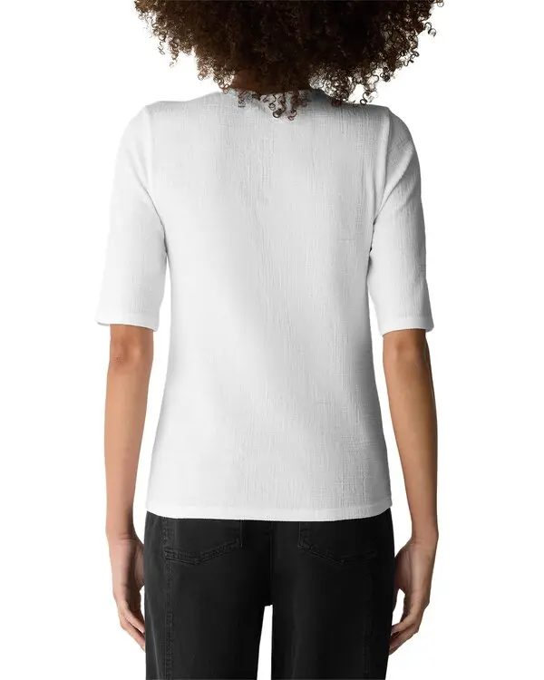 Eileen Fisher Textured Elbow Sleeve Top