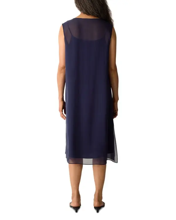 Eileen Fisher Boat Neck Silk Dress