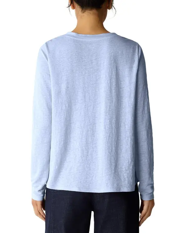 Eileen Fisher Petite Long Sleeve Linen Tee