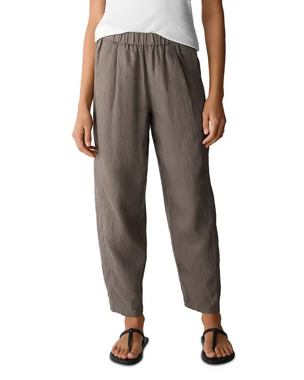 Eileen Fisher Ankle Pleated Lantern Pants - Walnut