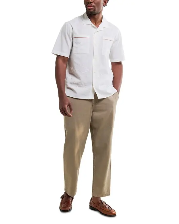WAX LONDON Didcot Short Sleeve Shirt - Ecru