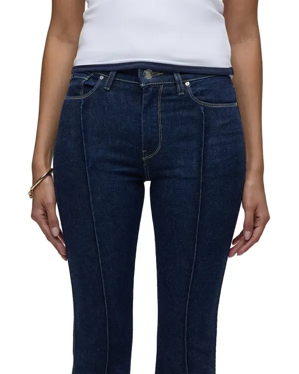 Hudson Jeans Barbara High-rise Pintucked Bootcut Crop Jeans