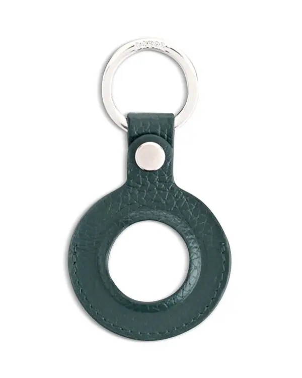 ROYCE NEW YORK Leather Air Tag Holder Key Chain - Dark Green