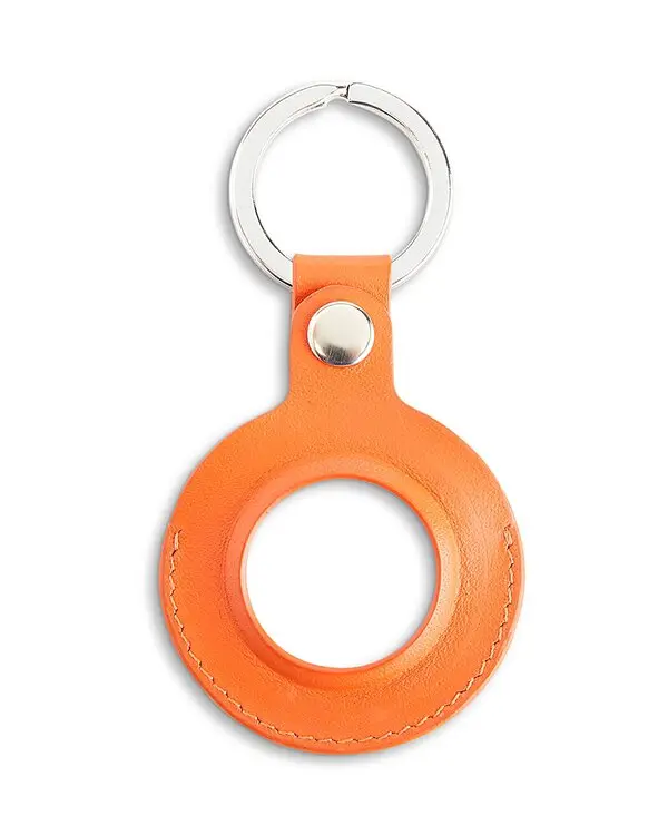 ROYCE NEW YORK Leather Air Tag Holder Key Chain - Orange