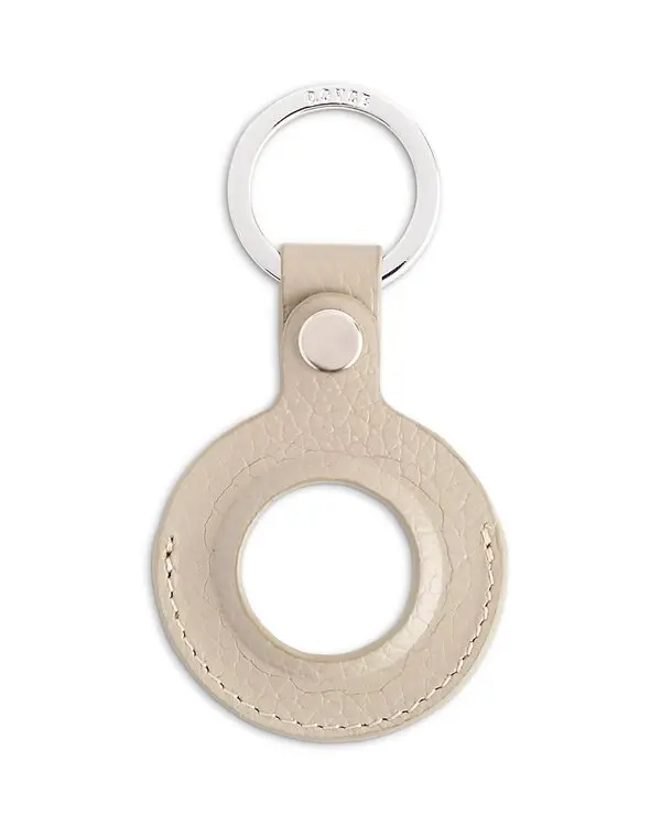 ROYCE NEW YORK Leather Air Tag Holder Key Chain - Taupe