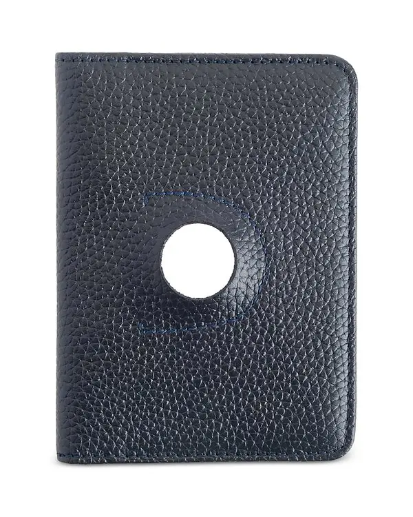 ROYCE NEW YORK Airtag Trackable Passport Travel Wallet - Navy Pebble Grain