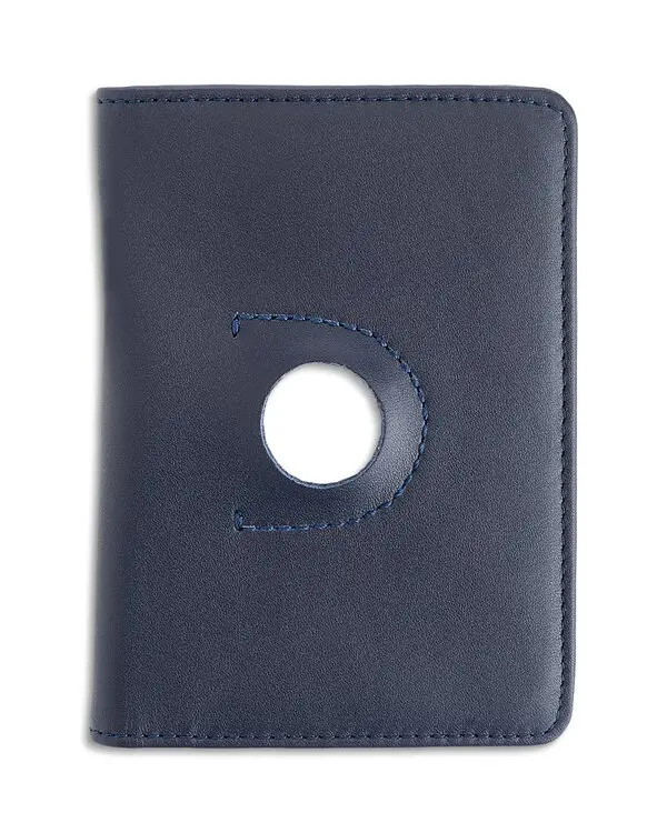 ROYCE NEW YORK Airtag Trackable Passport Travel Wallet - Navy Smooth Leather