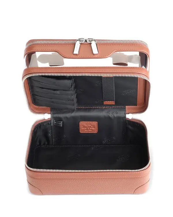 ROYCE NEW YORK Double Decker Leather Cosmetic Bag