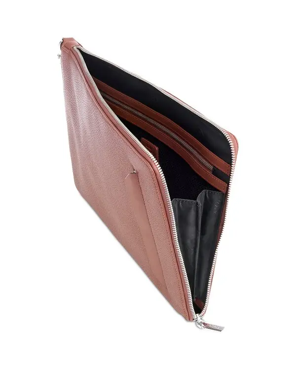 ROYCE NEW YORK Zippered Travel Portfolio Organizer - Tan
