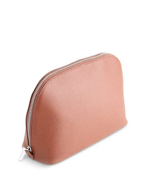ROYCE NEW YORK Large Cosmetic Makeup Bag - Tan