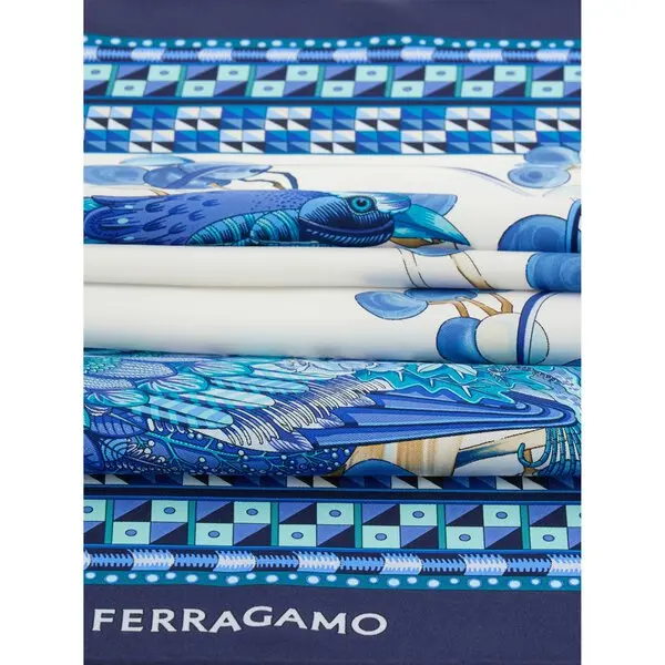 FERRAGAMO Show Silk Scarf - Navy